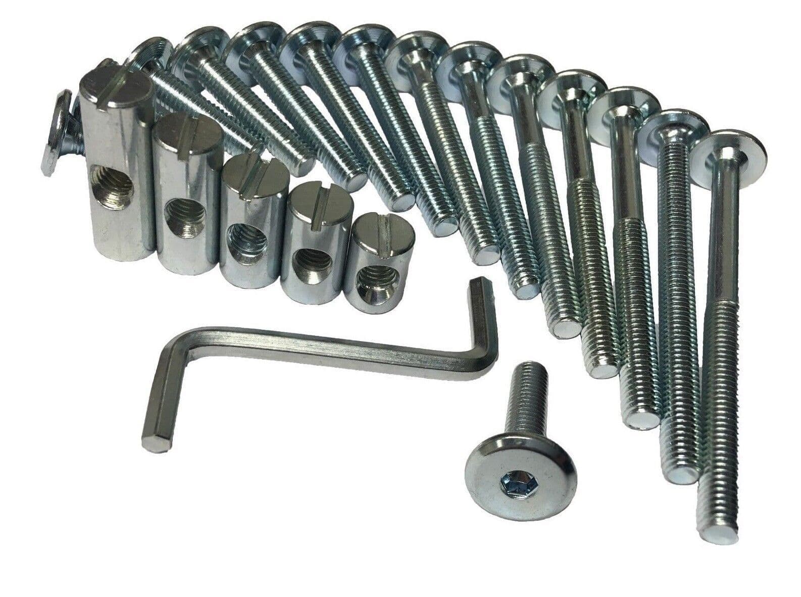 Bright Zinc Furniture Connector Bolts & Barrel Nuts Sets – ADL Components