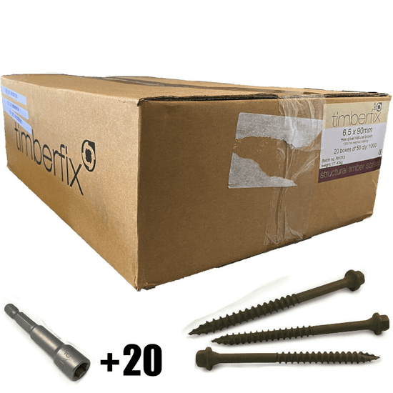 1000 6.5mmx90mm Timber Fix Hex Wood Decking Rail Sleeper Screws – ADL ...