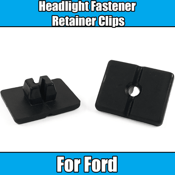 10x Clips for Ford Headlight Fastener Retainer Square Clips Black Plas ...