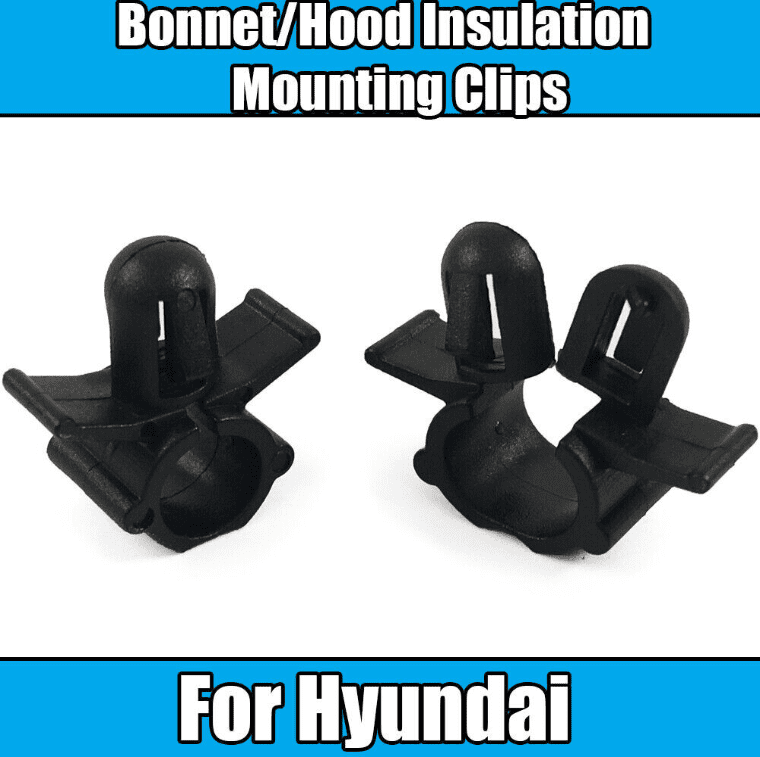 10x Clips for Hyundai Bonnet/Hood Insulator Mounting Clips Black Plast ...