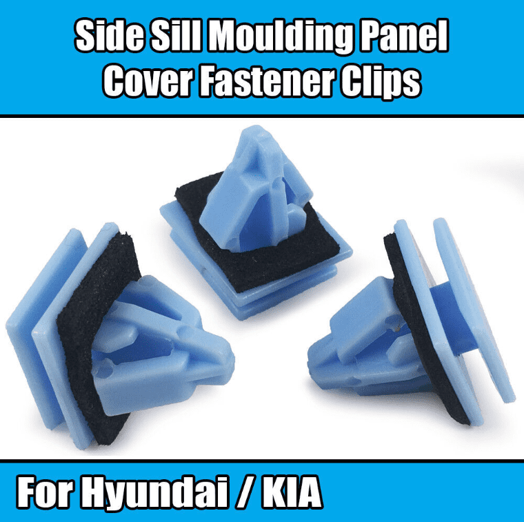 10x Clips for Hyundai Kia Side Sill Moulding Panel Blue Plastic 87758 ...