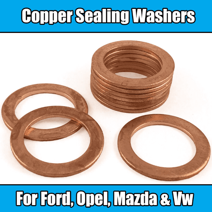 10x Copper Sealing Washers for Ford Opel Mazda VW Flat Seal Washer 14X ...