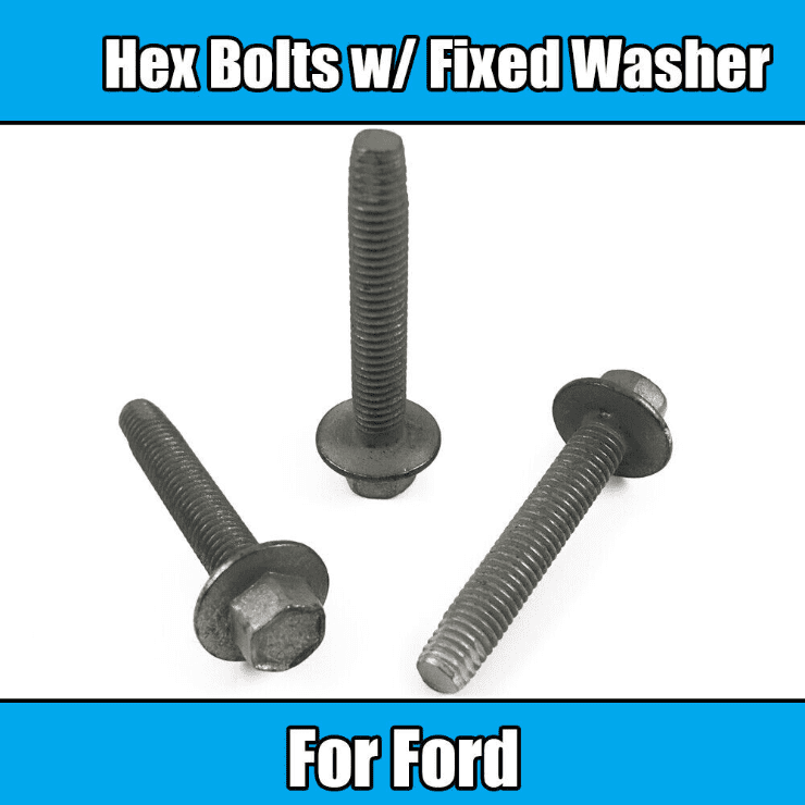 10x M6X35mm Hex Bolts for Ford Washer Head Grey Metal Hexagonal – ADL ...