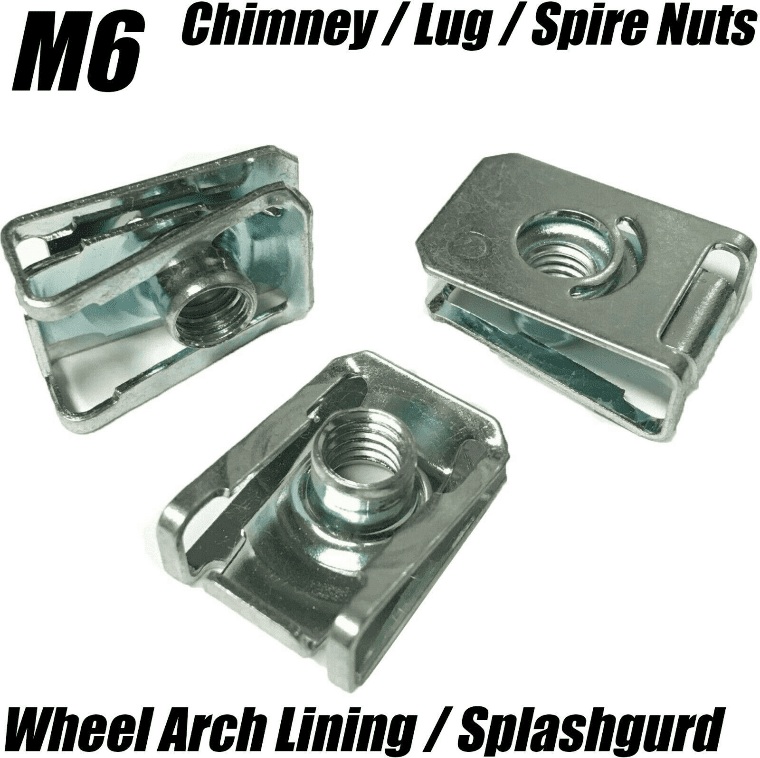 10x Wheel Arch Liner Splash Guard Bumper M6 U Nut Spire Lug Nuts for B ...