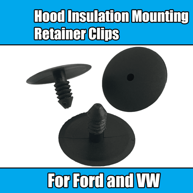 20x Black Plastic Hood Insulation Mounting Retainer Clips for Ford VW ...