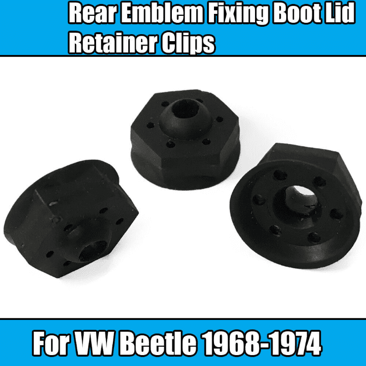 3x Retainer Clips for Rear Emblem Boot Lid VW Beetle Black Rubber – ADL ...