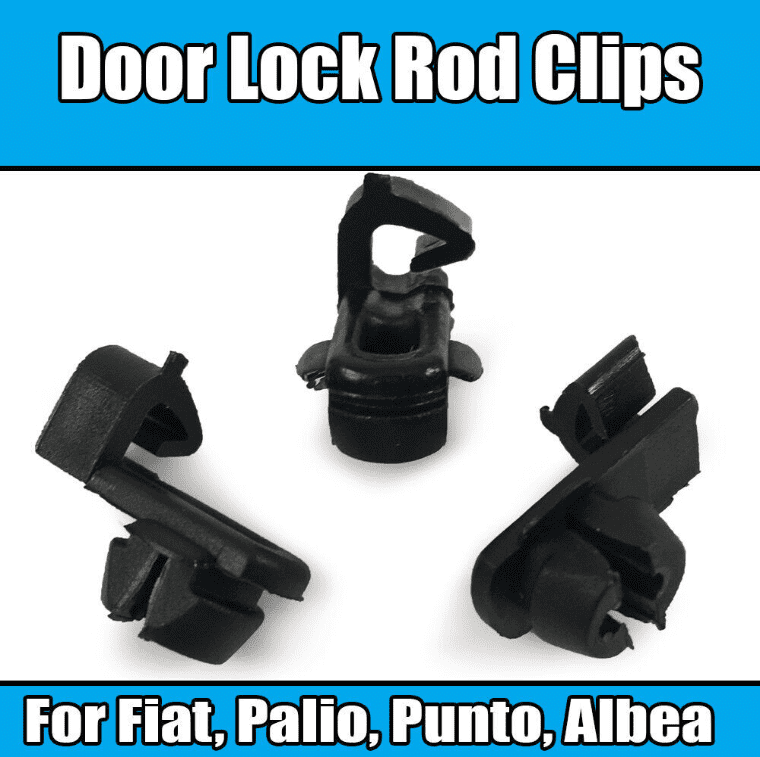 4 Black Plastic Door Lock Rod Clips for Fiat Palio Punto Albea 7743036 ...