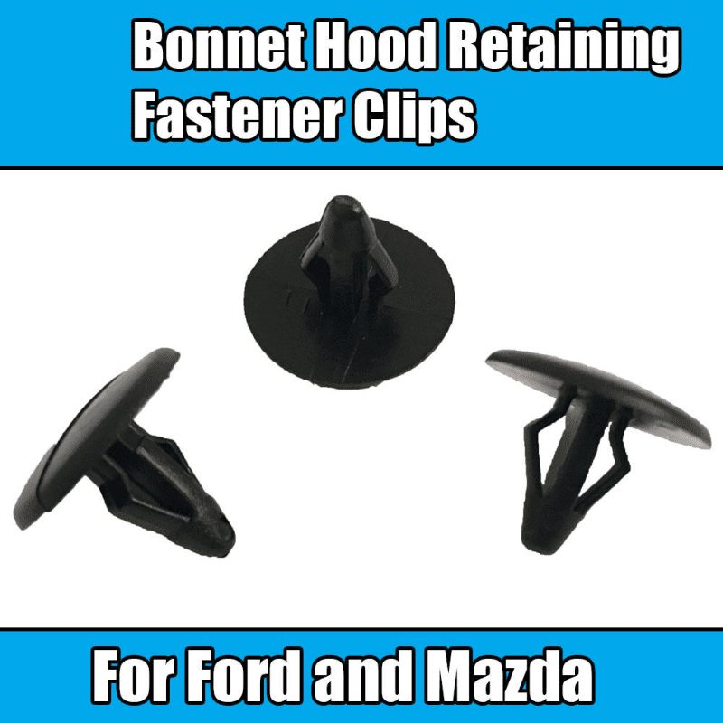 50x Black Plastic Retaining Fastener Clips for Ford Mazda Bonnet – ADL ...