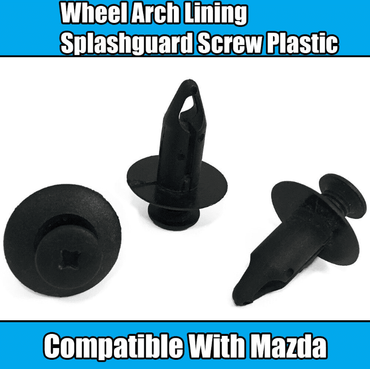 50x Black Plastic Rivet Clips for Mazda Wheel Arch Lining Splashguard ...
