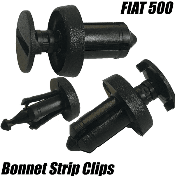 5x Clips for Fiat 500 Abarth Cowl Scuttle Panel Bonnet Hood Apron Stri ...