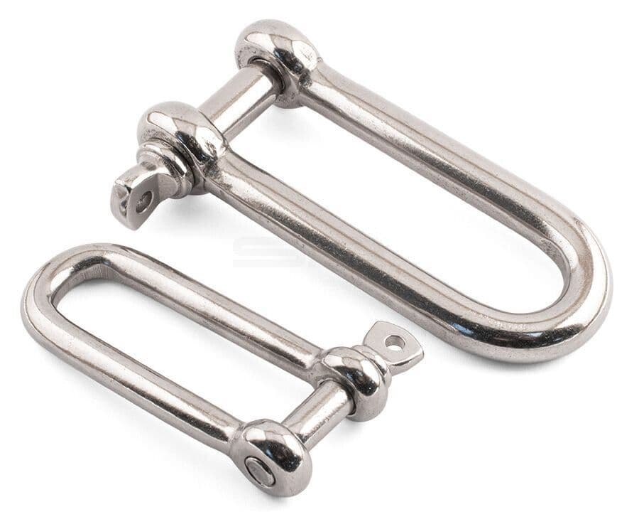 M10 Long D-Shackle A4 Stainless Steel Marine Grade 316 Lifting Rigging ...