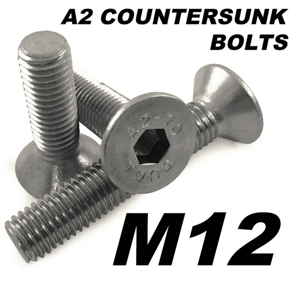 M12 A2 Stainless Steel Countersunk Bolts Allen Socket Bolts Screws ...