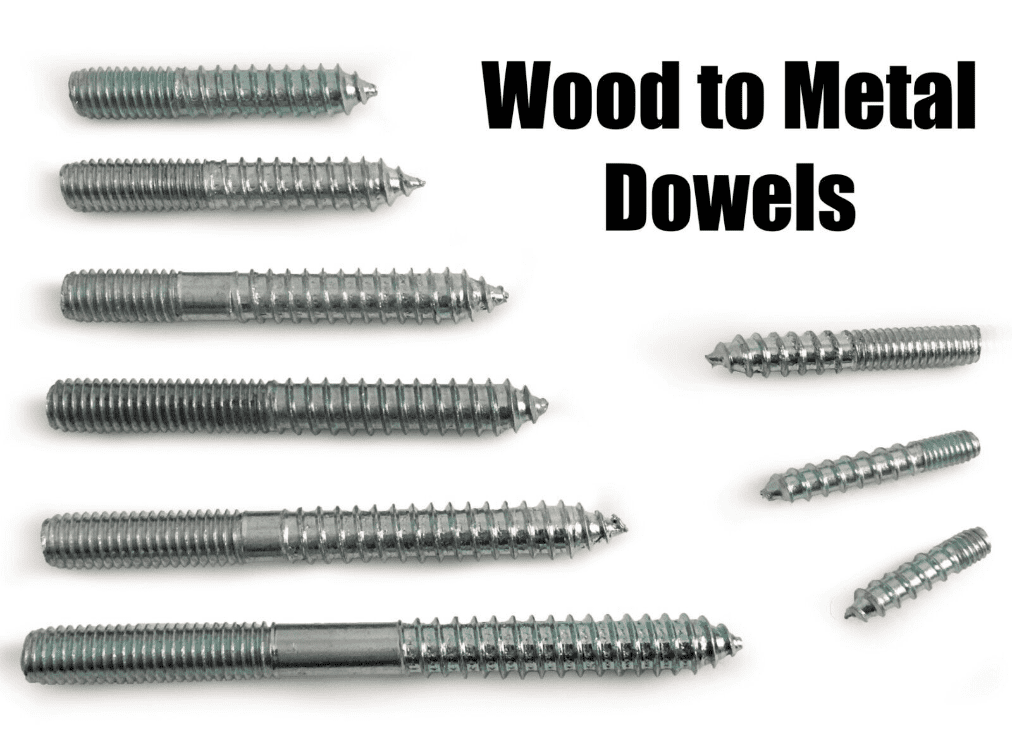 M3 M4 M5 Steel Wood To Metal Dowels Bolts Dual Thread Screws Furniture ...