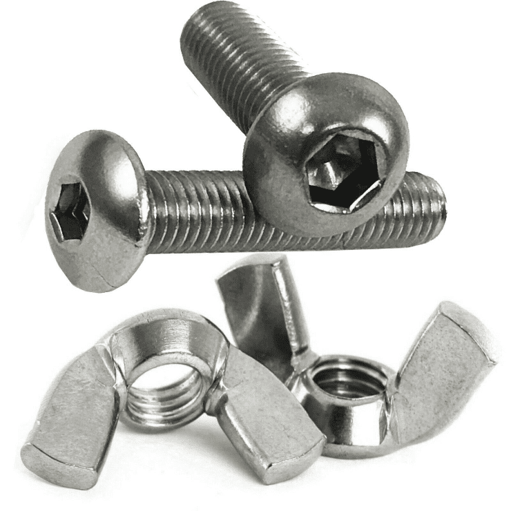 M8 8mm A2 Stainless Steel Button Head Screw Socket Bolts & Wing Nuts ...