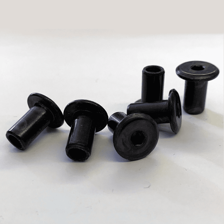 M6 x 15mm M4 Allen Key Head Connector Bolt Cap Nuts Black Gloss Finish ...