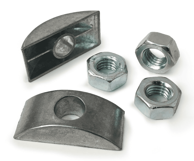 M8 Half Moon Luna Unthreaded Washers & Hex Nuts for Bunk Beds Cots ...