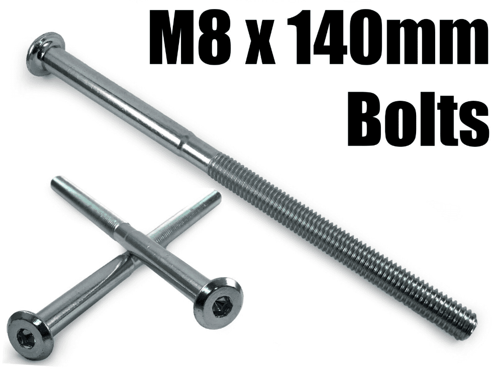 M8X140mm Furniture Connector Bolts Flat Head Joint Fixing Beds Desks ...