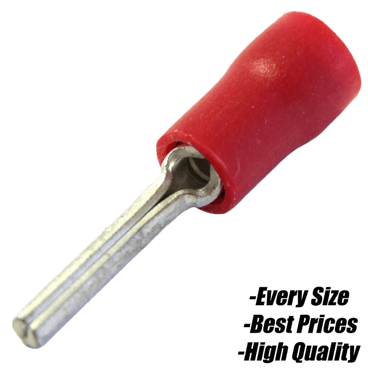 Red Pin Terminal Copper Connector Insulated Wire Crimp – ADL Components