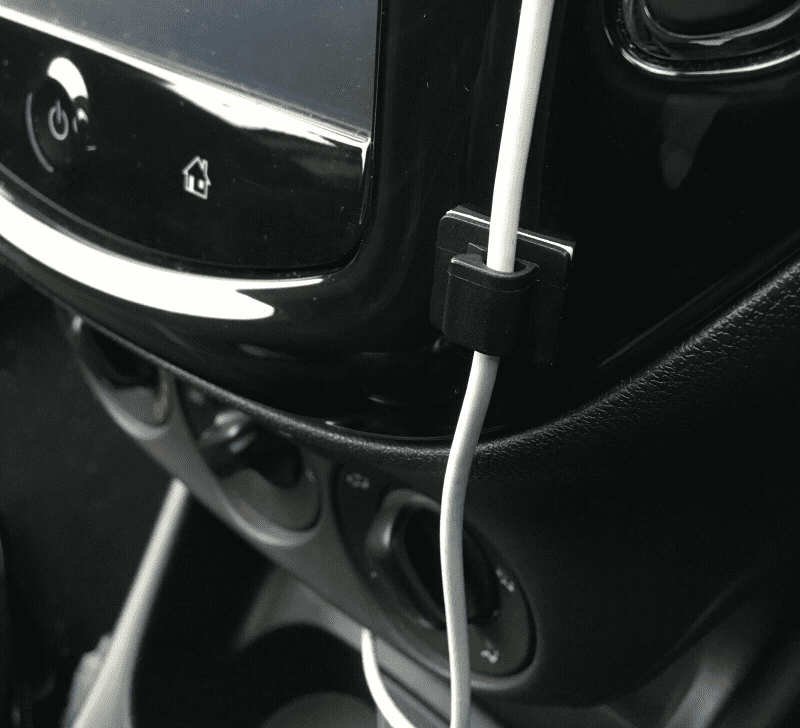 Self Adhesive Cable Tidy Black Clips Phone USB GPS Dash Cam Sat Nav Aux ...