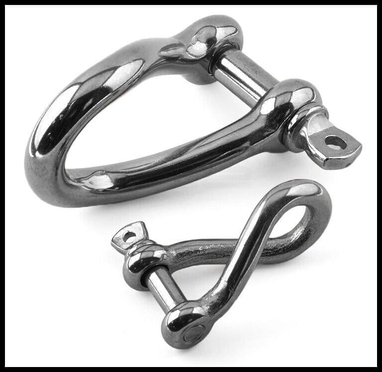 Twisted D-Shackle Marine Rigging Locks Anti Swivel A4 Stainless Steel ...