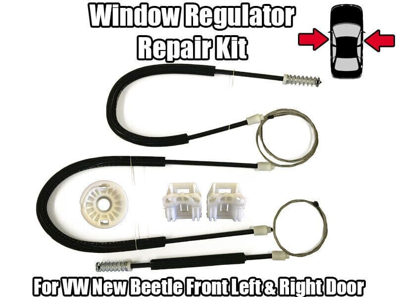 Window Regulator Repair Kit for VW New Beetle Front L+R Door w/ Clips ...