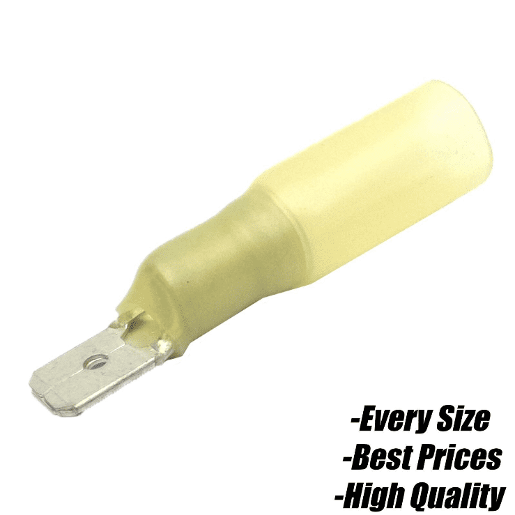 Yellow 6.3mm Tab Spade Terminal Splice Crimp Electrical Wire Terminal ...