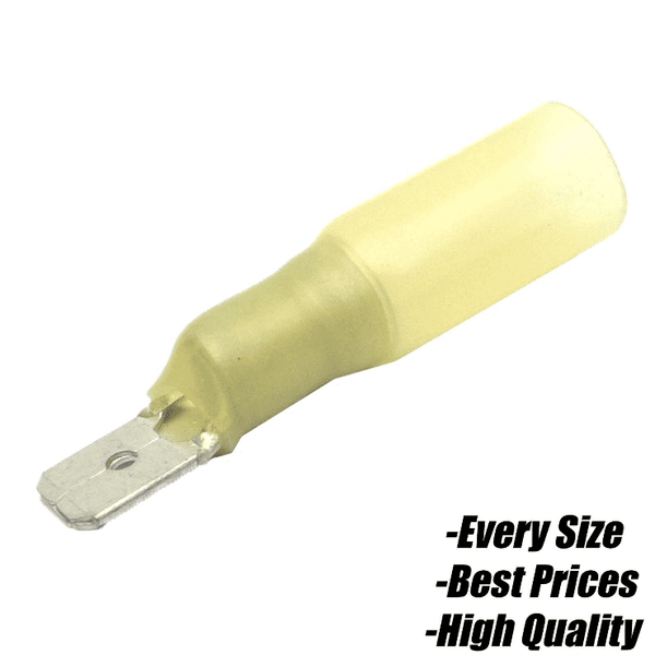 Yellow 6.3mm Tab Spade Terminal Splice Crimp Electrical Wire Terminal ...