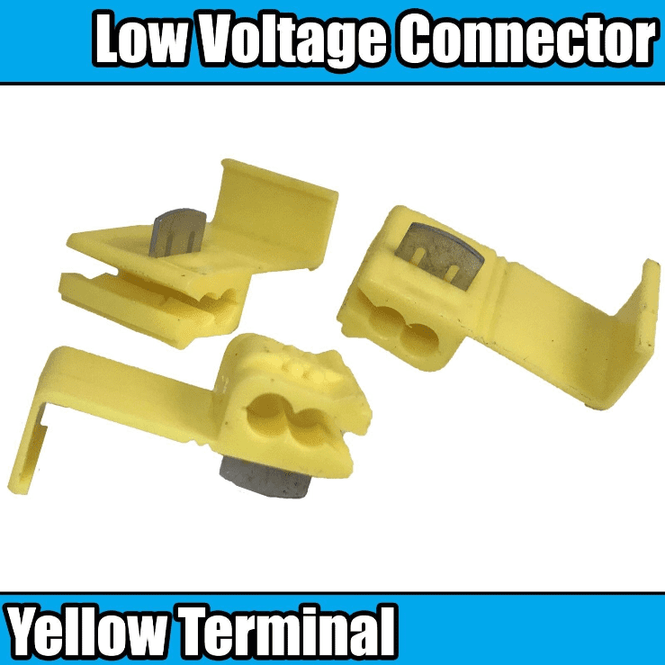 Yellow Low Voltage Insulated Electrical Wire Terminal Connectors Crimp ...